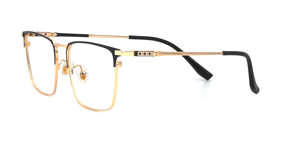 Leta Golden Rectangle Retro Titanium Eyeglasses | mooglasses.com